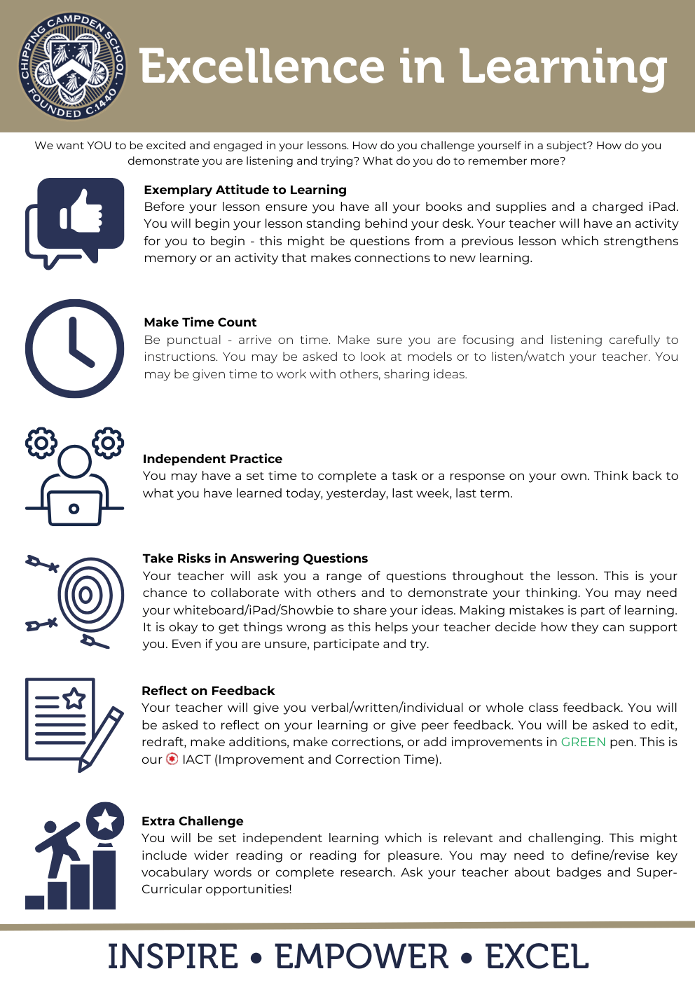 Excellence in Learning – Chipping Campden School